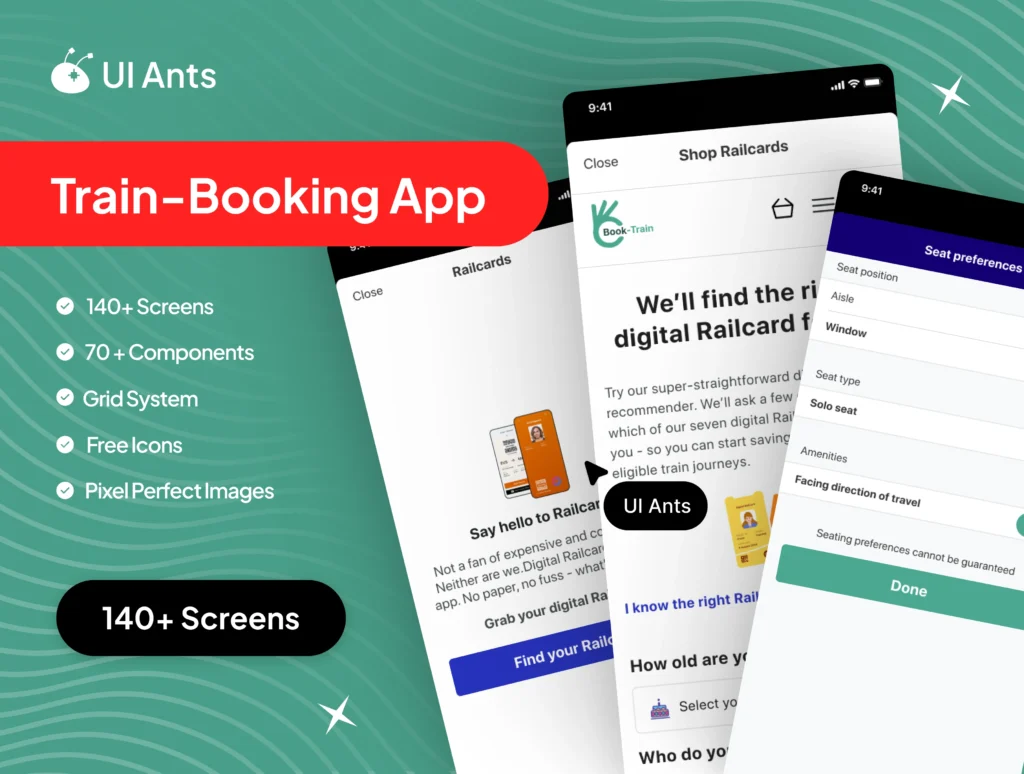 Book Train - Train Booking Mobile App Design Ui Template Kit